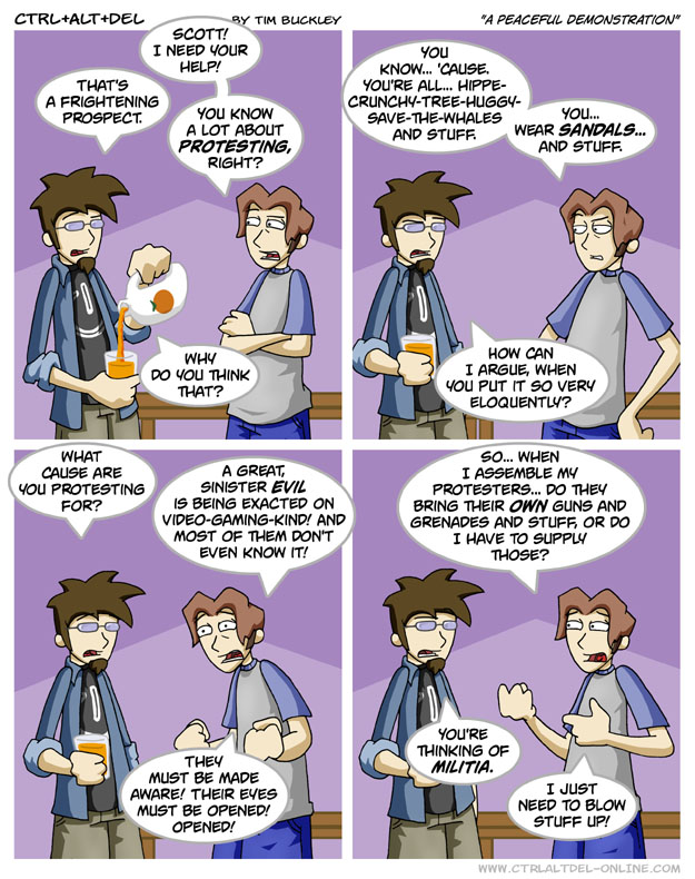 A peaceful demonstration - Ctrl+Alt+Del Comic Ctrl+Alt+Del