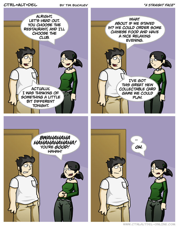 A straight face - Ctrl+Alt+Del Comic Ctrl+Alt+Del