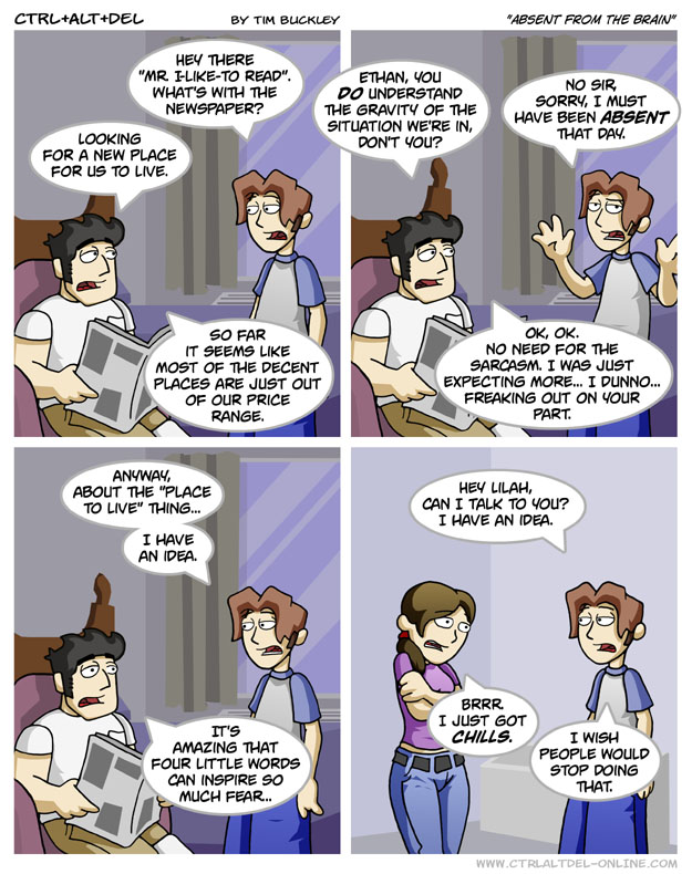 Absent from the brain - Ctrl+Alt+Del Comic Ctrl+Alt+Del