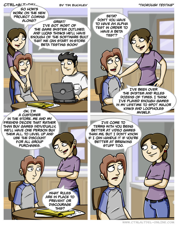 Thorough testing - Ctrl+Alt+Del Comic Ctrl+Alt+Del